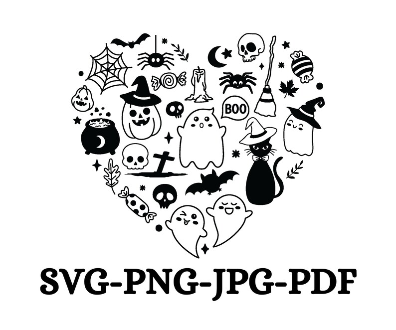 Halloween Ghost Svg Spooky Season Svg Kids Halloween Doodle - Etsy