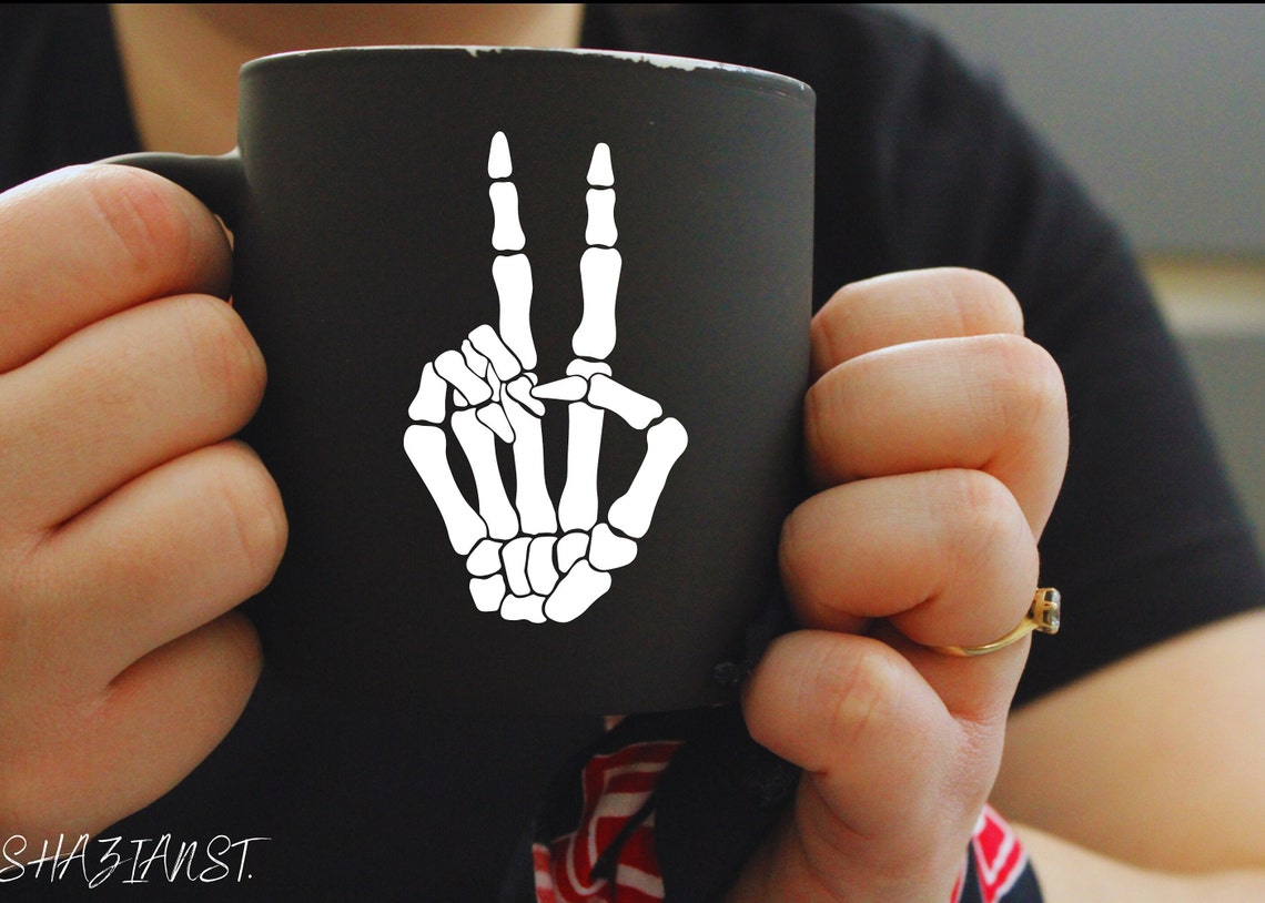 Skeleton Hand Sign Skeleton Sign Stickers Decals Instant - Etsy