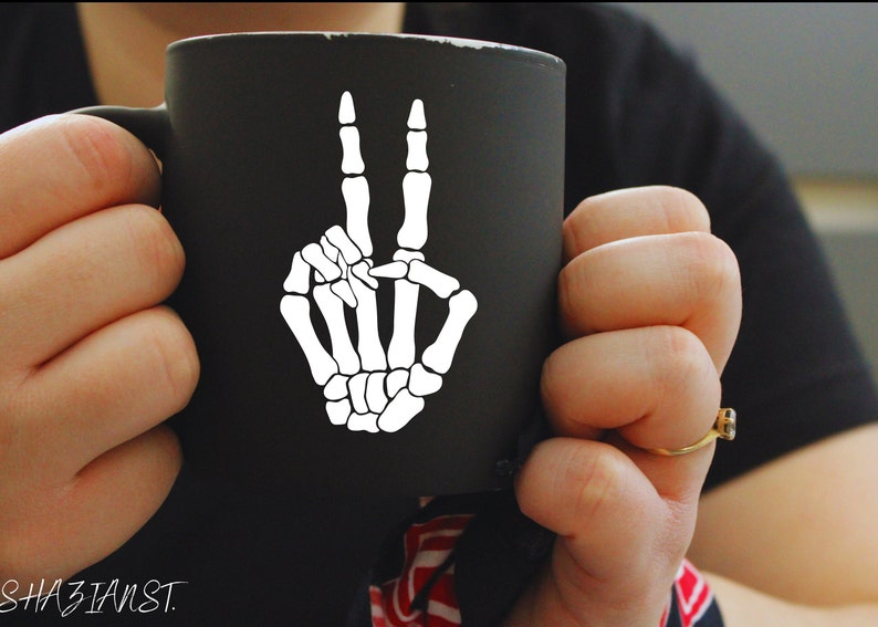 Skeleton Hand Sign Skeleton Sign Stickers Decals Instant - Etsy