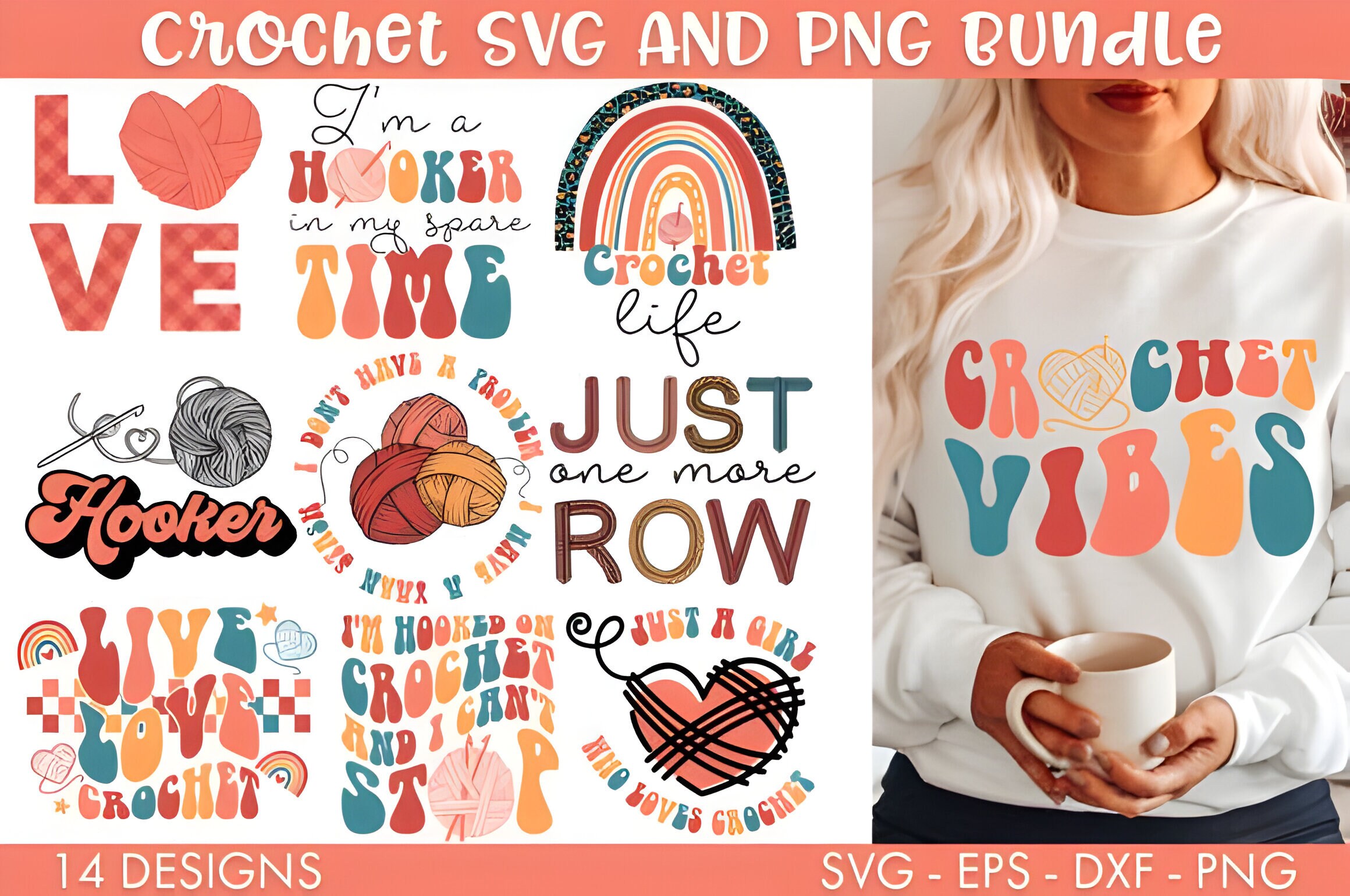 Crochet Svg Bundle, Crochet Svg, Crochet Quotes Svg, Hook Svg, Yarn Svg ...