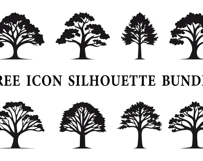 Tree Silhouette Svg Bundle, Tree Cut Files for Cricut, Forest Svg Files ...