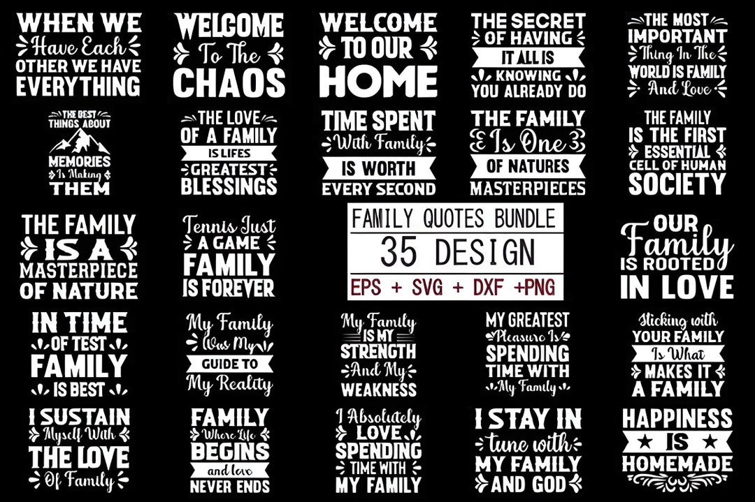 Family Quote Svg, Family Signs Cricut Vector Bundle, Farmhouse Family ...