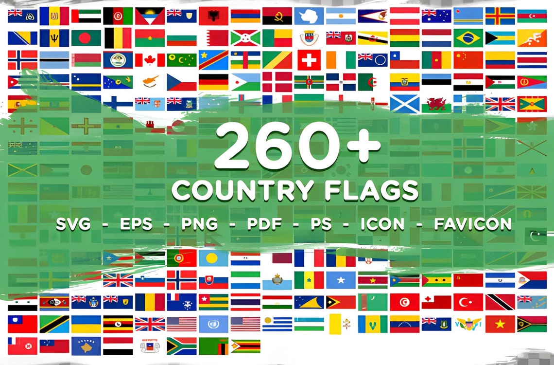 260 Flags Bundle Svg, Flag Png, World Flags Svg, Country Svg, Country ...