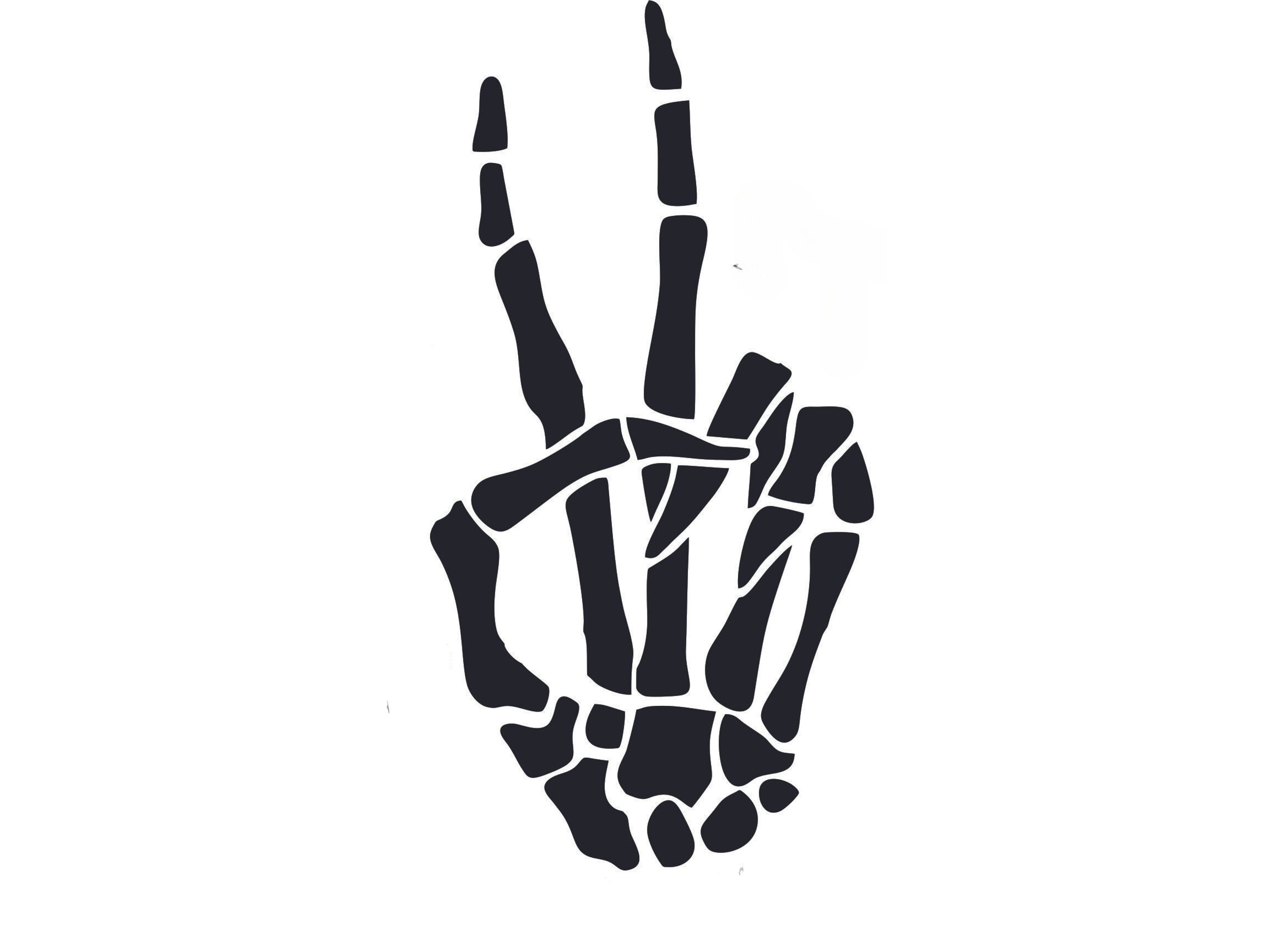 Skeleton Peace Hand, Skeleton Hand Sign, Skeleton Sign Stickers, Decals ...