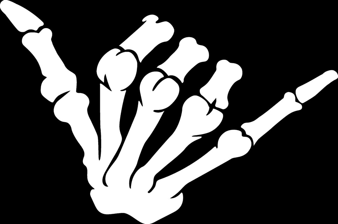 Skeleton Shaka Hand Sign, Skeleton Sign Stickers, Decals Instant ...
