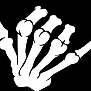 Skeleton Shaka Hand Sign, Skeleton Sign Stickers, Decals Instant ...