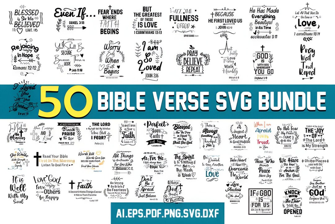 Bible Verse Bundle Svg, Christian Svg Bundle, Scripture Png, Faith Svg ...