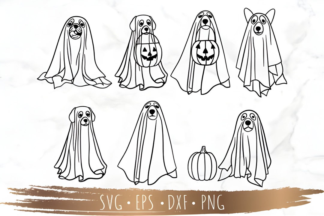 Retro Ghost Dog Spooky Season Svg, Ghost Dog Halloween Png, Funny Dog ...