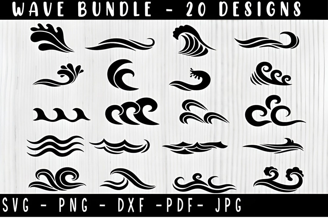WAVE Svg Bundle, Wave Svg Cut Files for Cricut, Wave Clipart, Waves Svg ...