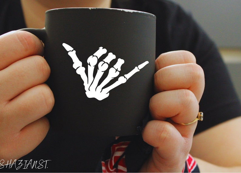 Skeleton Shaka Hand Sign, Skeleton Sign Stickers, Decals Instant ...