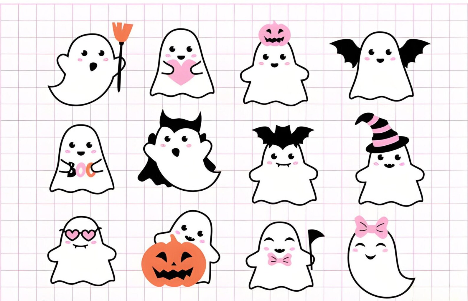 Ghosts Svg Bundle, Halloween Svg, Girl Ghost Svg, Halloween Cut Files ...