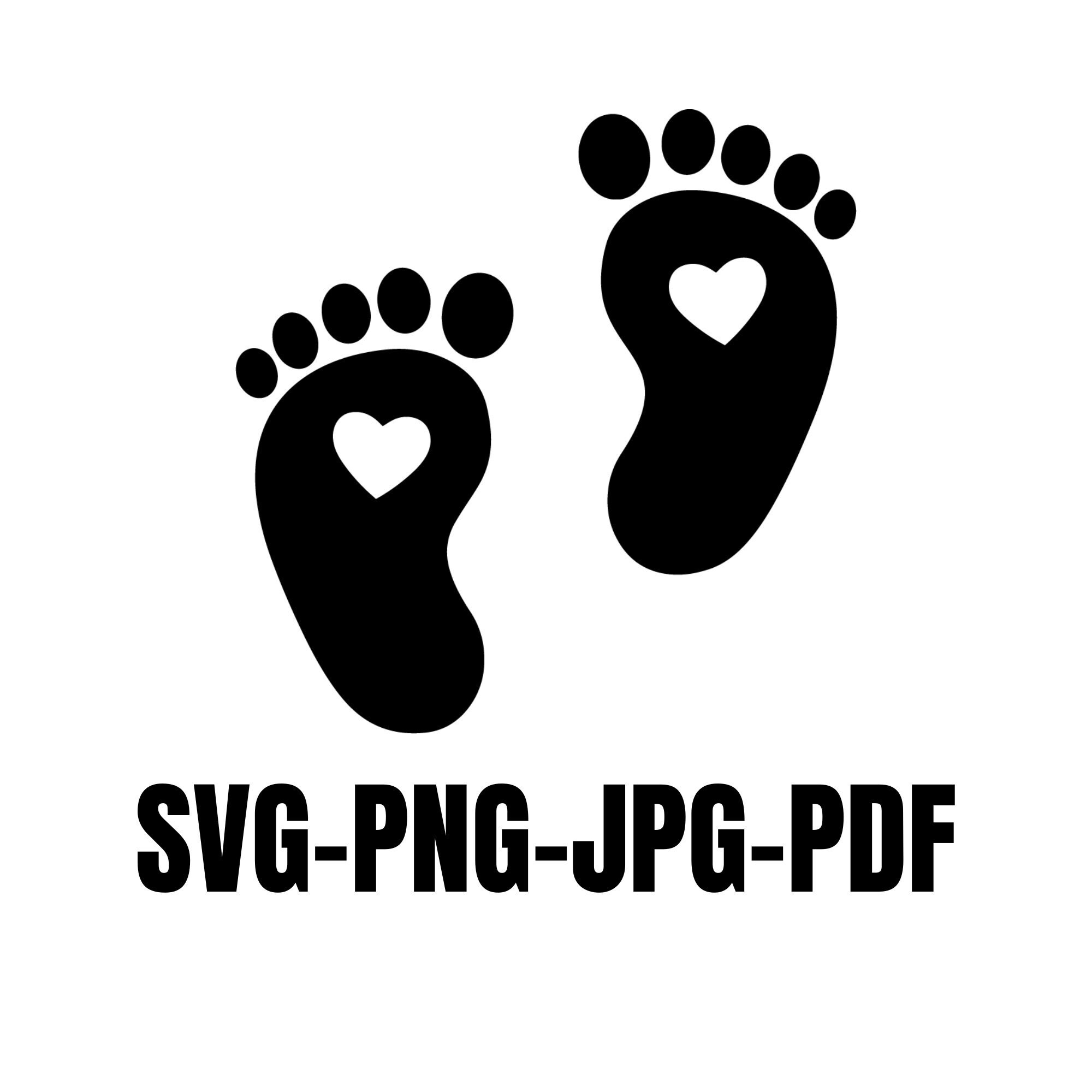 Baby Footprint Svg, Baby Feet Svg Instant Download Svg, Png, Jpg, Pdf ...