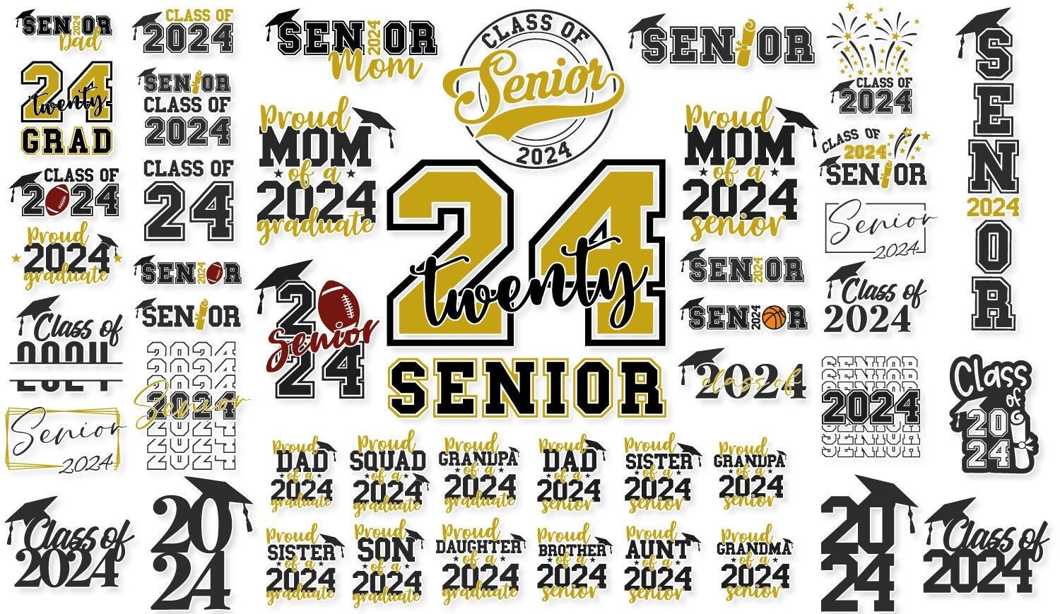 Class of 2024 Bundle Svg, Senior 2024 Svg, Graduation Svg Bundle ...