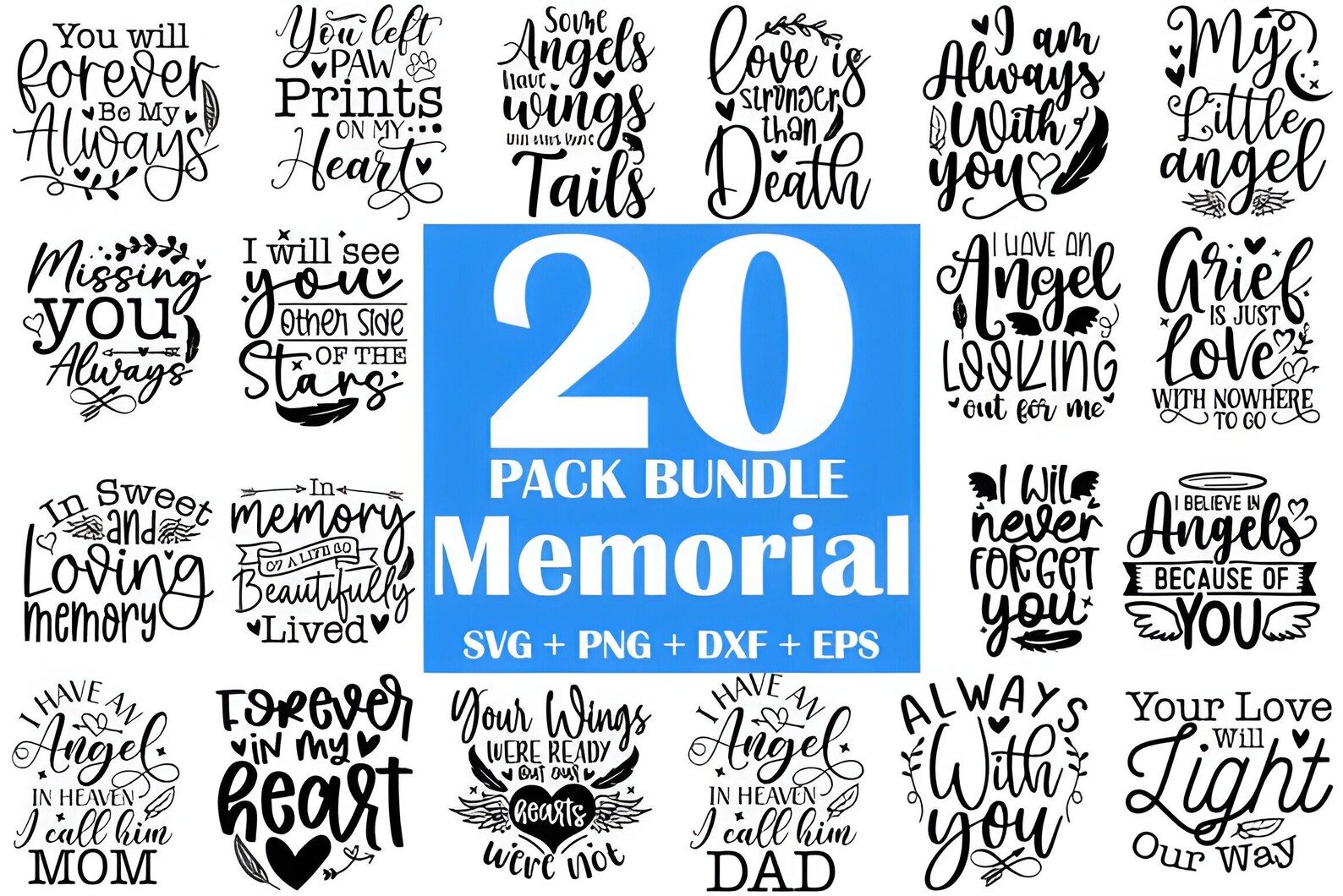 Memorial Svg Bundle, Memorial Quotes Svg, Rest in Peace Svg, Loving ...