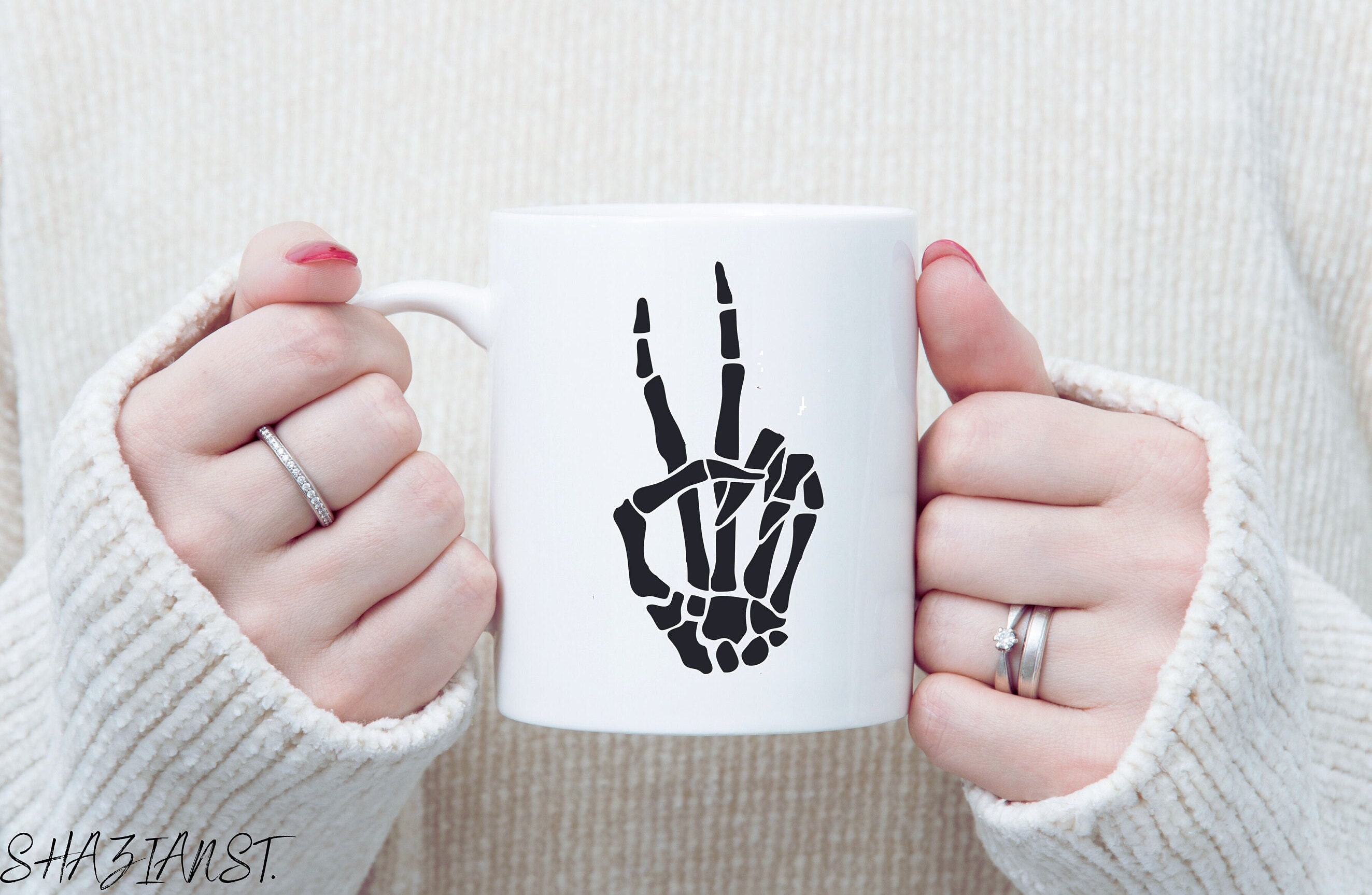 Skeleton Peace Hand, Skeleton Hand Sign, Skeleton Sign Stickers, Decals ...