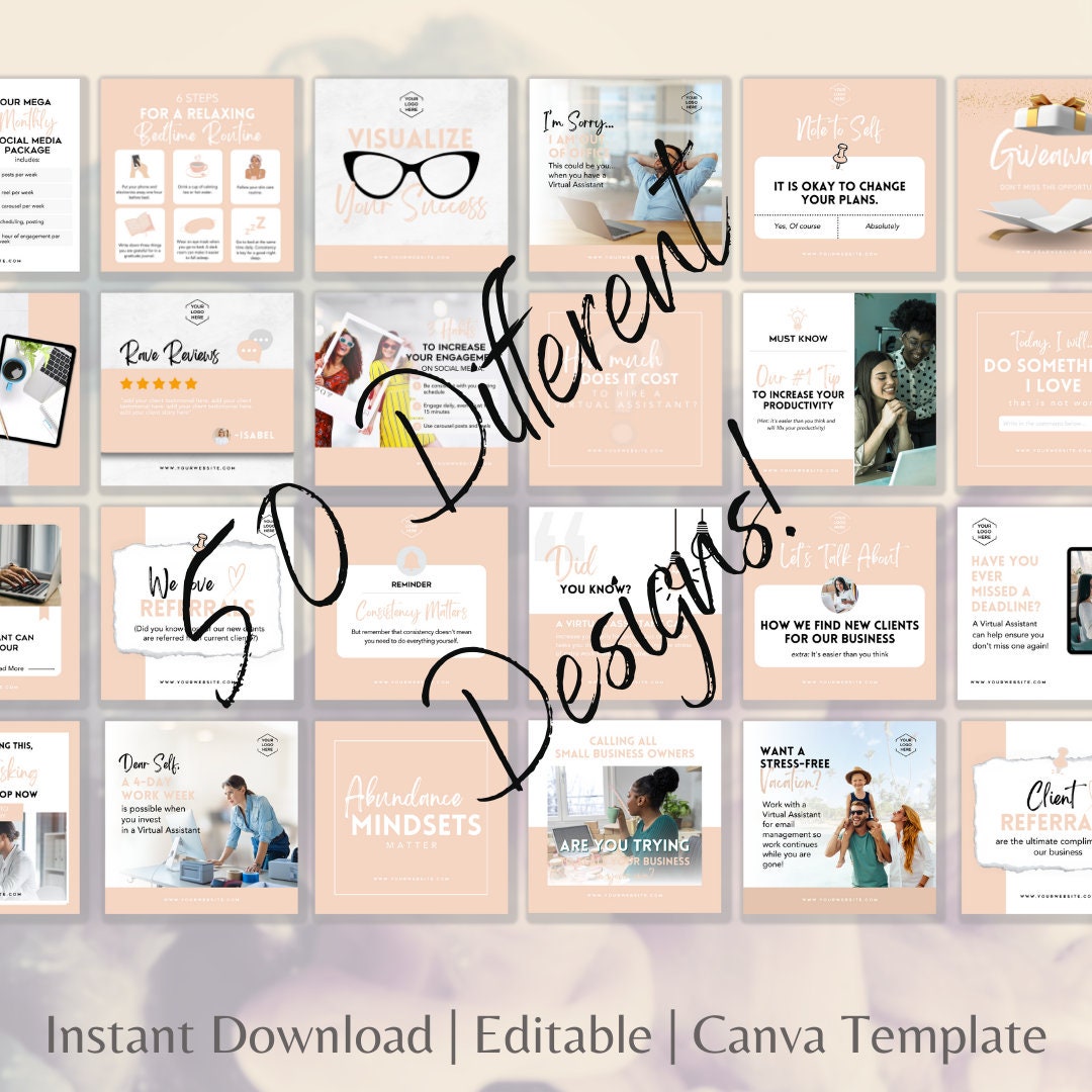 50 Virtual Assistant Social Media Posts 50 Social Media - Etsy