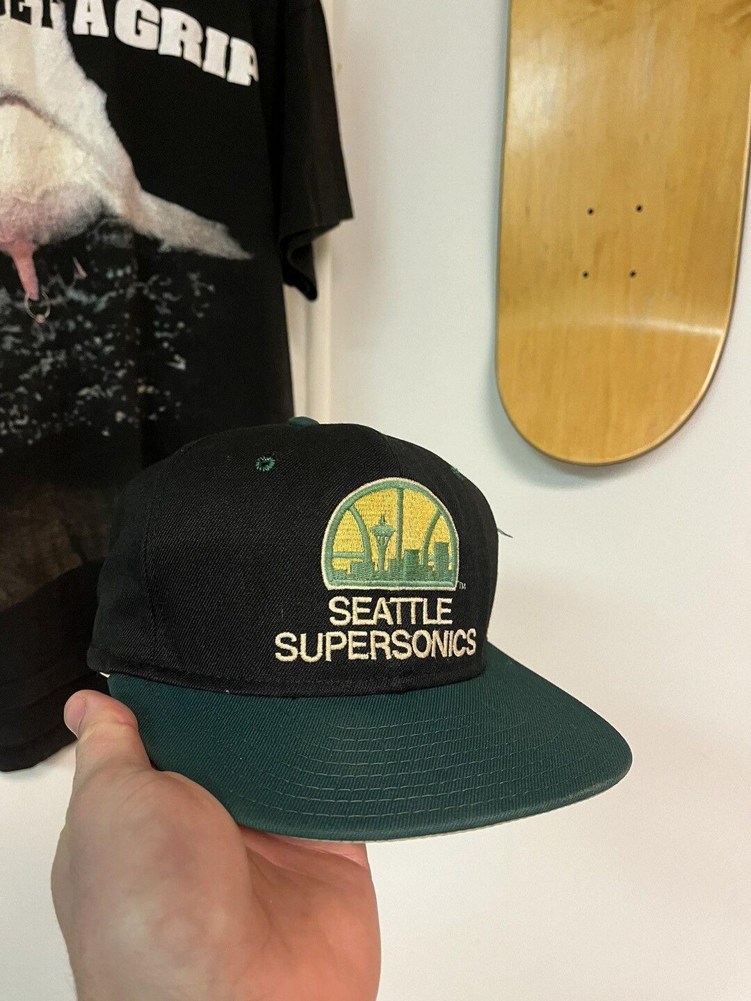 90s Seattle Supersonics Hat - Etsy