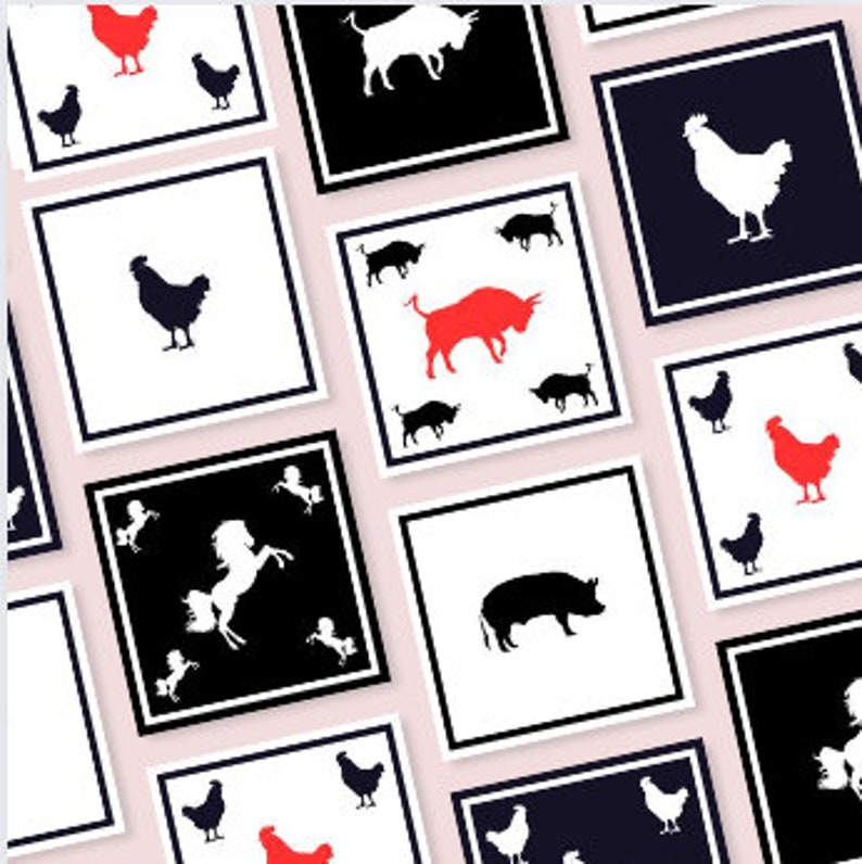 20 Realistic Farm Animal Sensory Cards | Baby Infant Stimulation High ...