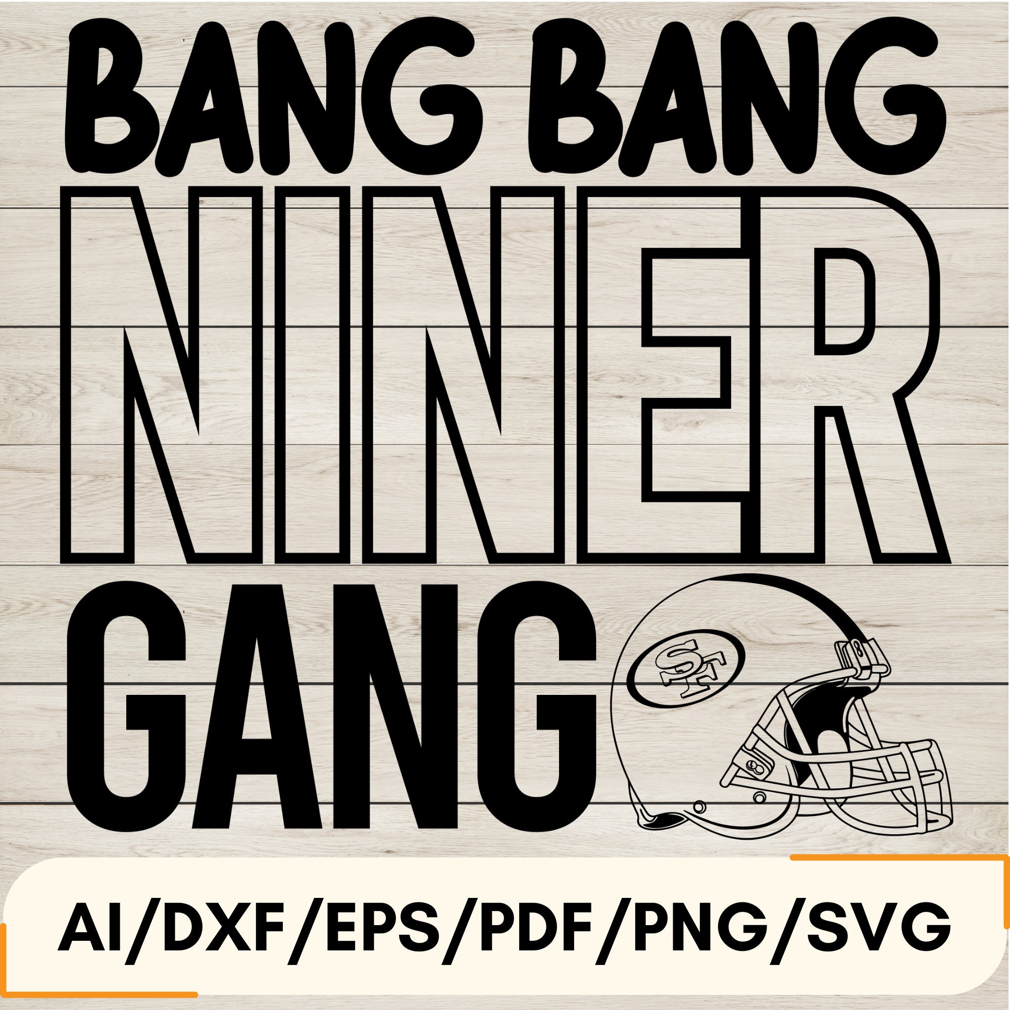 Bang Bang Niner Gang, San Francisco, 49ers Football Helmet, Printing ...