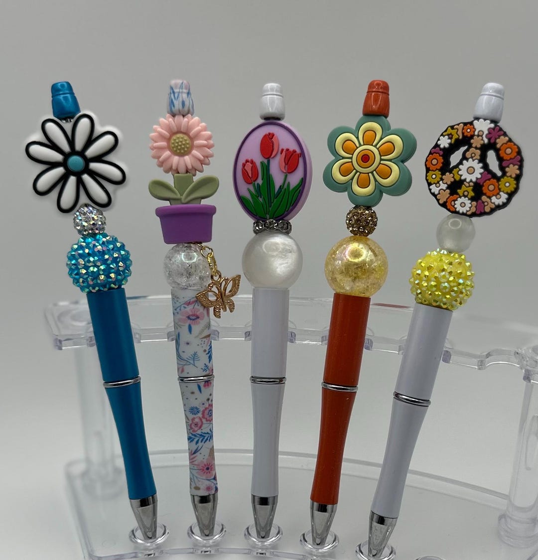 Tulips Pen, Potted Flower Pen, Blue Daisy Pen, Peace Sign Pen, Custom ...