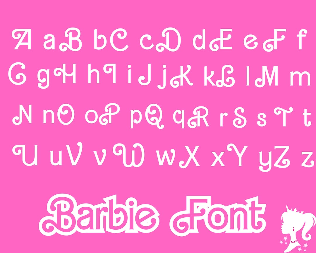 Barbie Font Letters SVG OTF TTF Clip Art Digital Download - Etsy