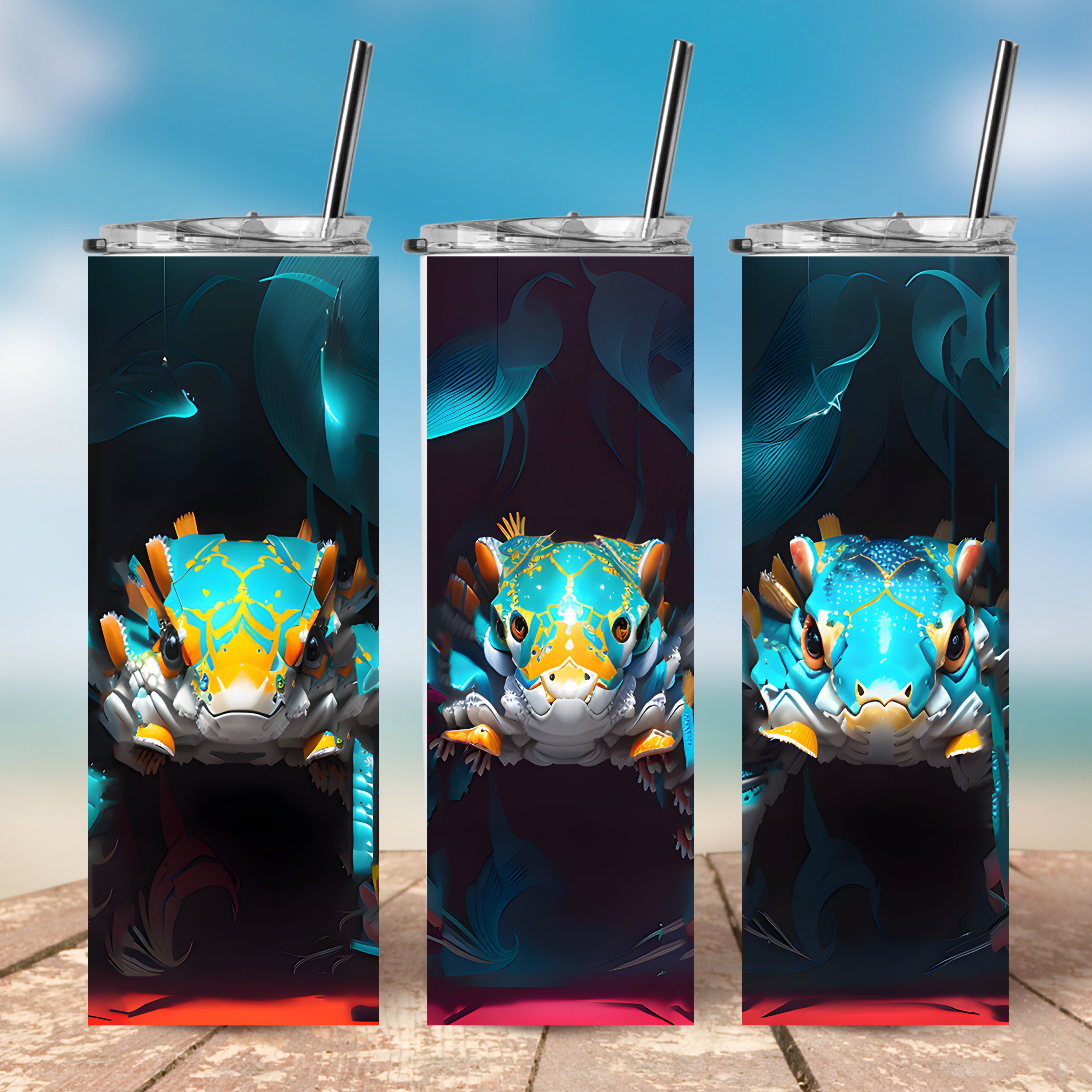 20 Oz Skinny Tumbler Cook Blue Crab Center Console Ocean Boat Beach ...