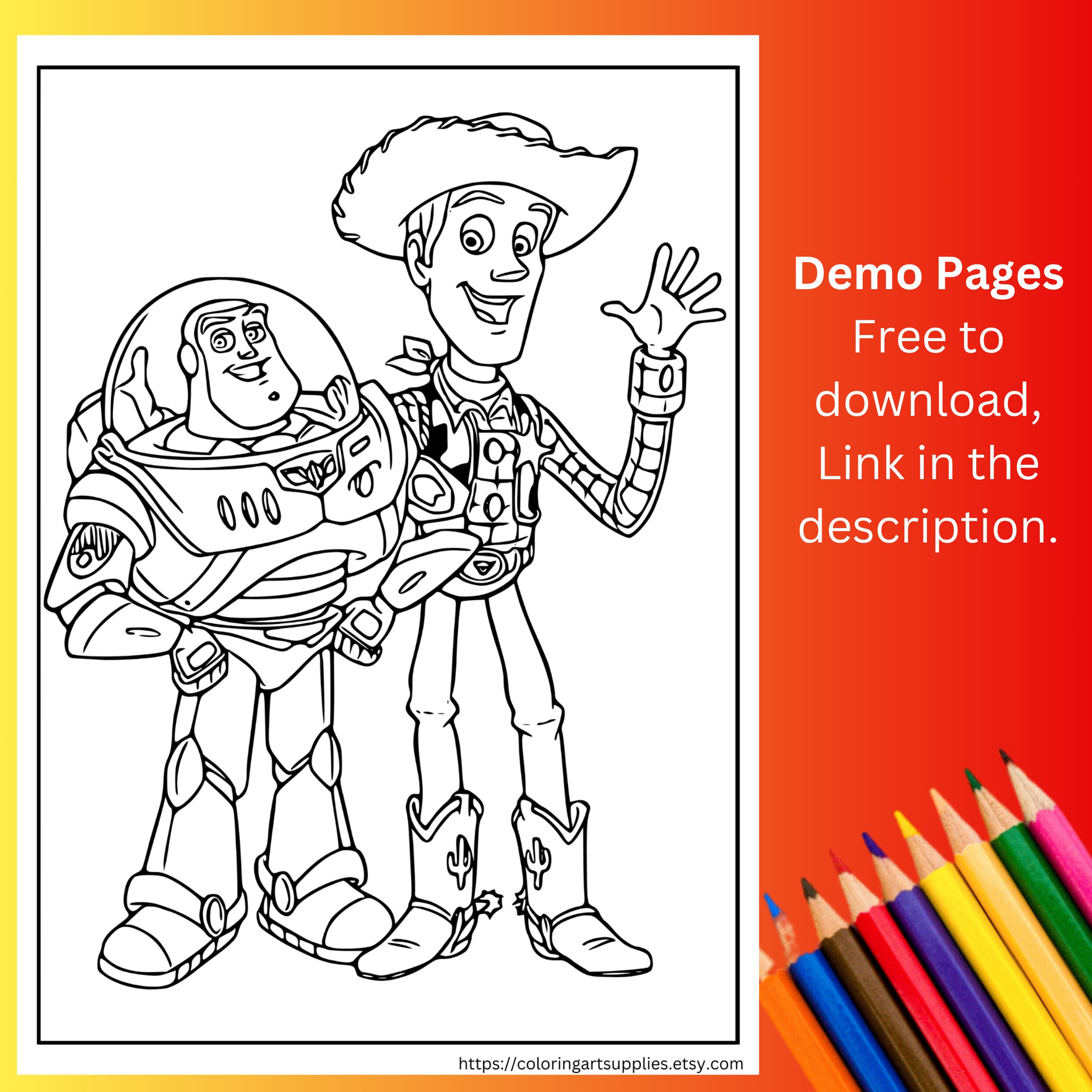 Toy Story Coloring Pages Printable Coloring Pages for Kid - Etsy