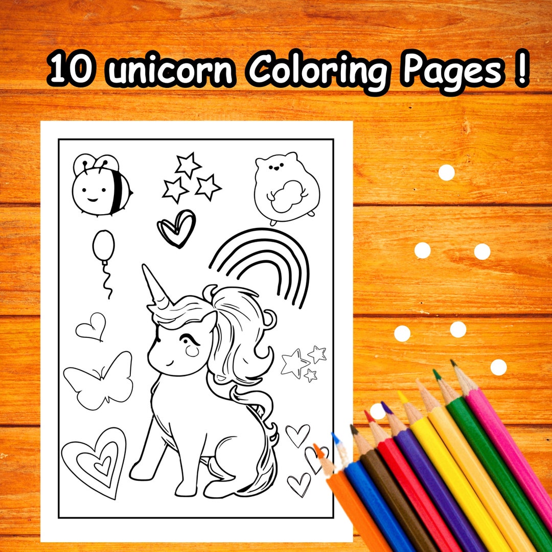 Unicorn Coloring Pages for Kids Unicorn Printable Activities - Etsy