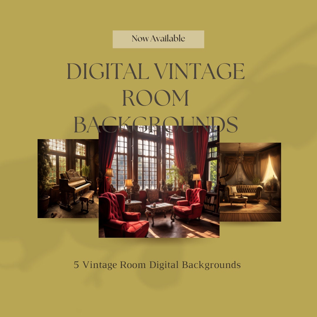 Vintage Room Digital Backgrounds: Retro-inspired Photoshop - Etsy