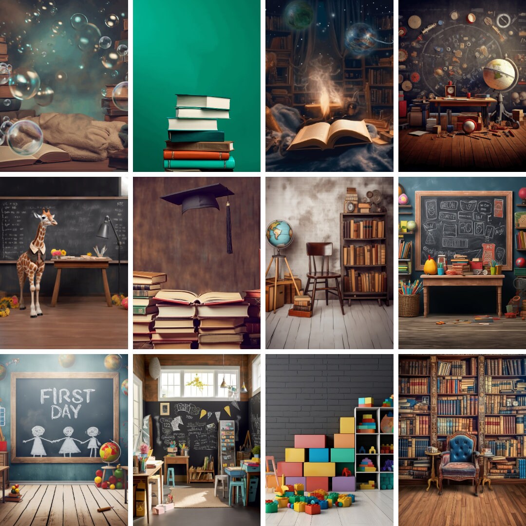 25 Back to School September 2023 New Ultimate Digital Backdrops Easy to ...