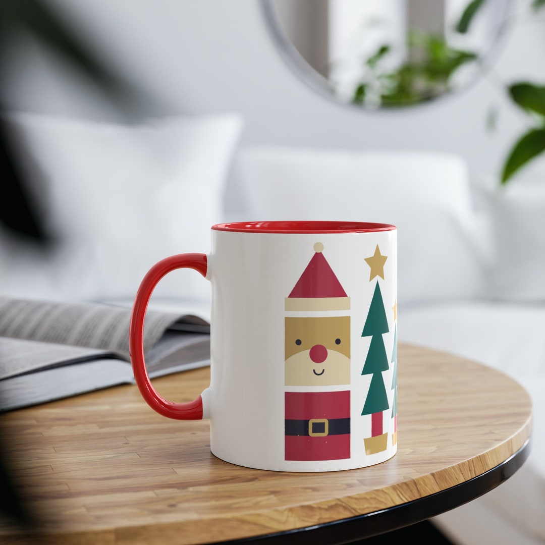 Cute Santa and Rudolf Christmas Coffee Mug - Etsy