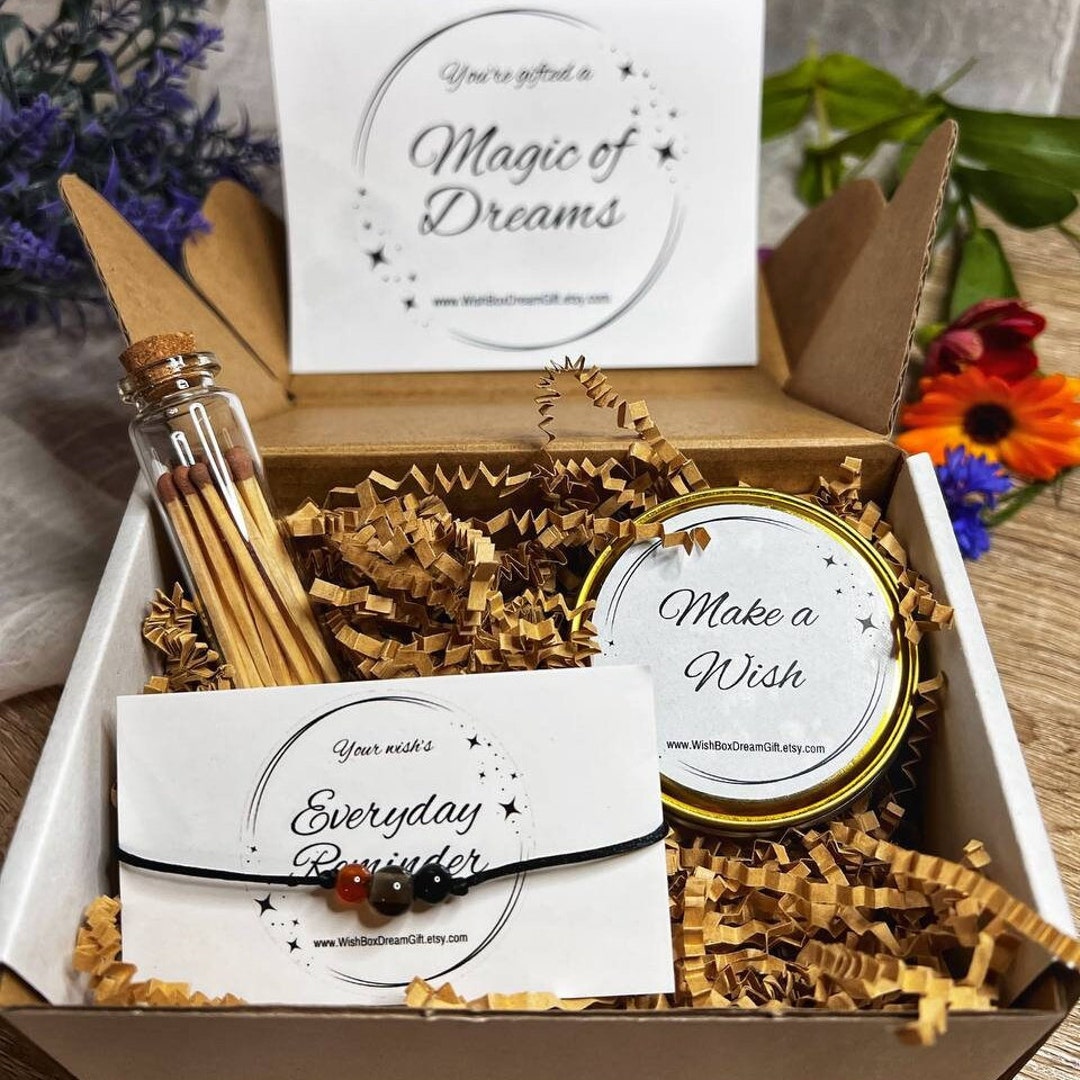 Make a Wish Gift Box With a Bracelet Manifesting Candle Friendship Gift ...