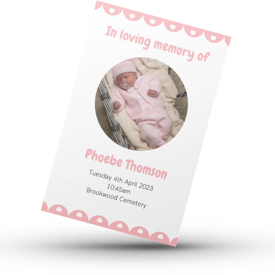 Baby Funeral Order of Service - Etsy