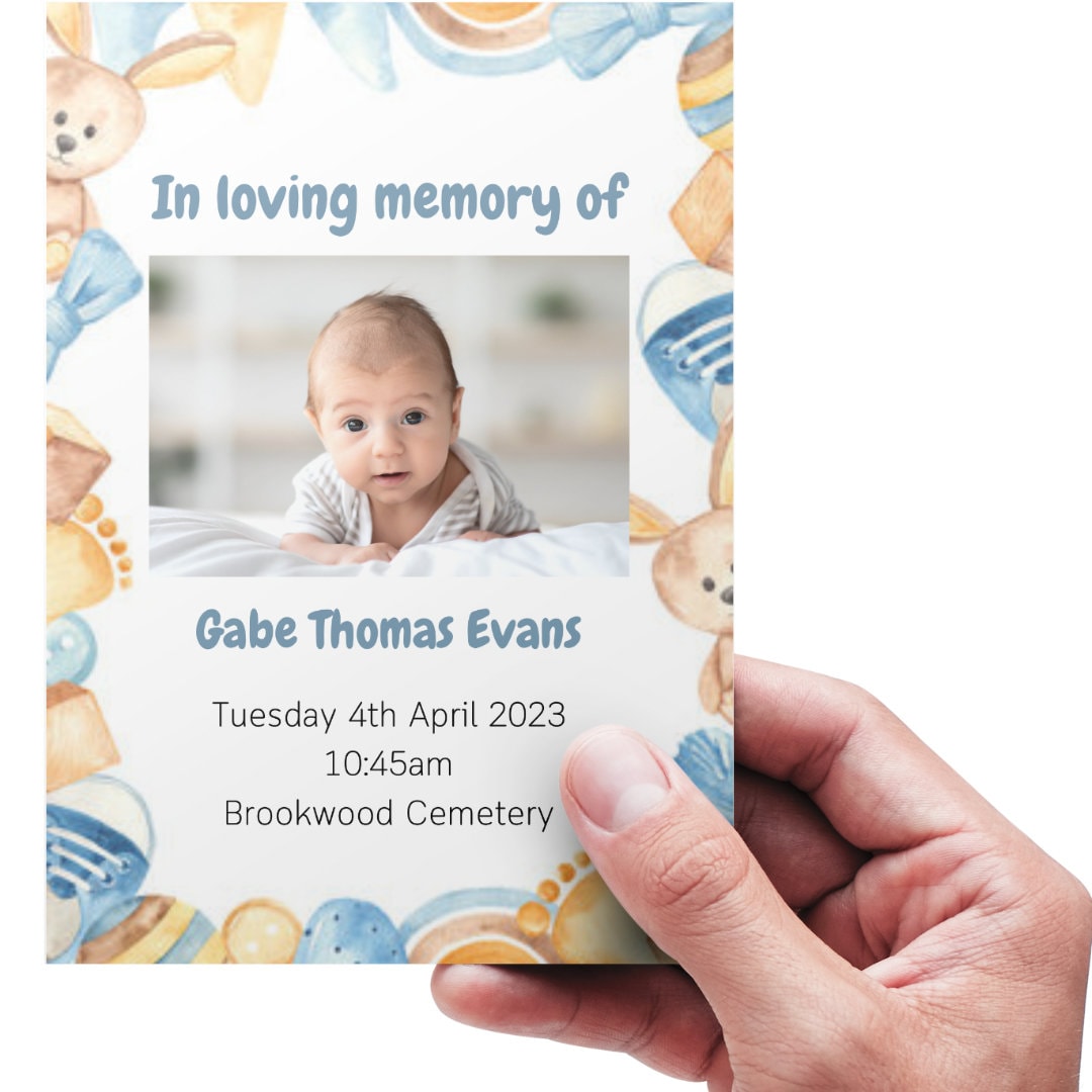 Baby Boy Funeral Order of Service - Etsy