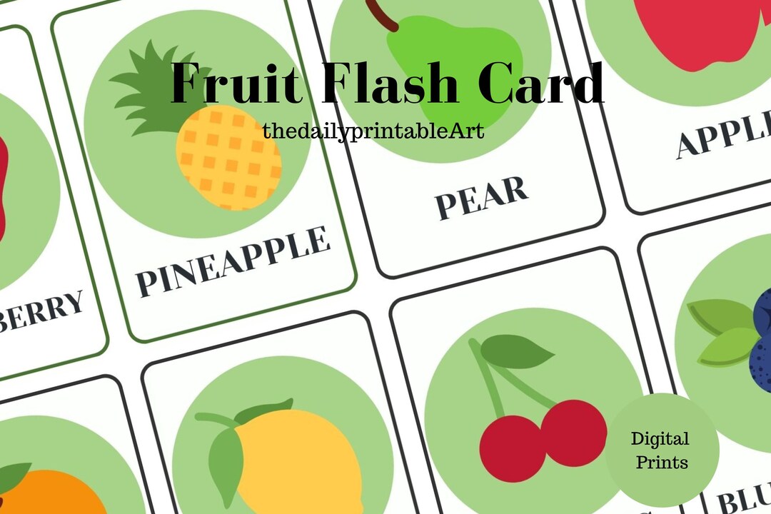 Fruit Flash Cards A-Z Cards for Your Toddlers Preschool - Etsy