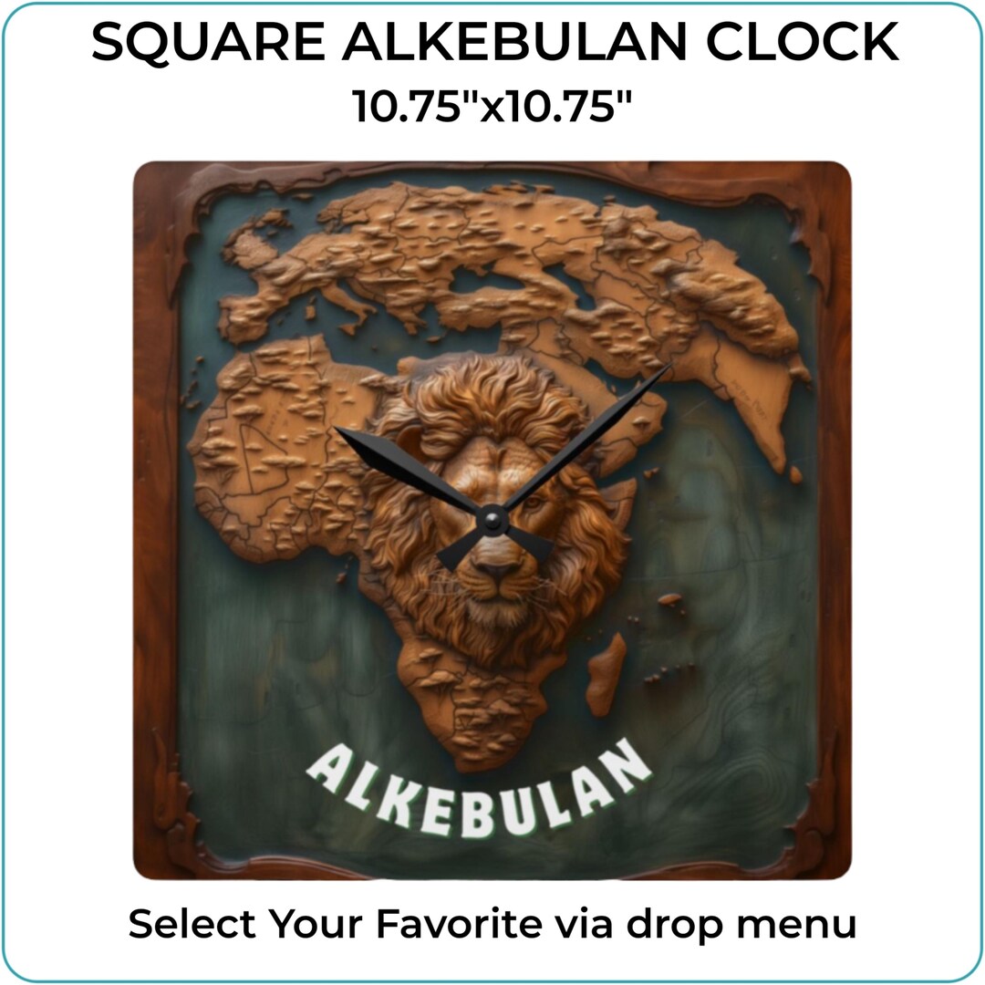 Lion Head Wall Clock, African Lion Design, Alkebulan Shape, Acrylic ...