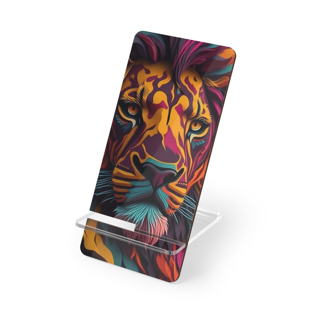 Lion Phone Display Stand, Lion Mobile Stand, Lion Silhouette, Lion Head ...