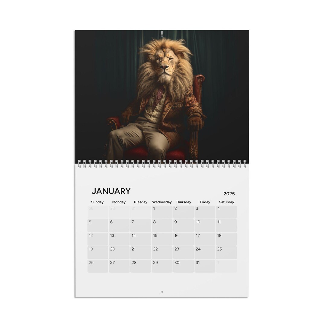 2025 Wall Calendar, Lion Calendar 2025 Featuring Eclectic Lions in ...