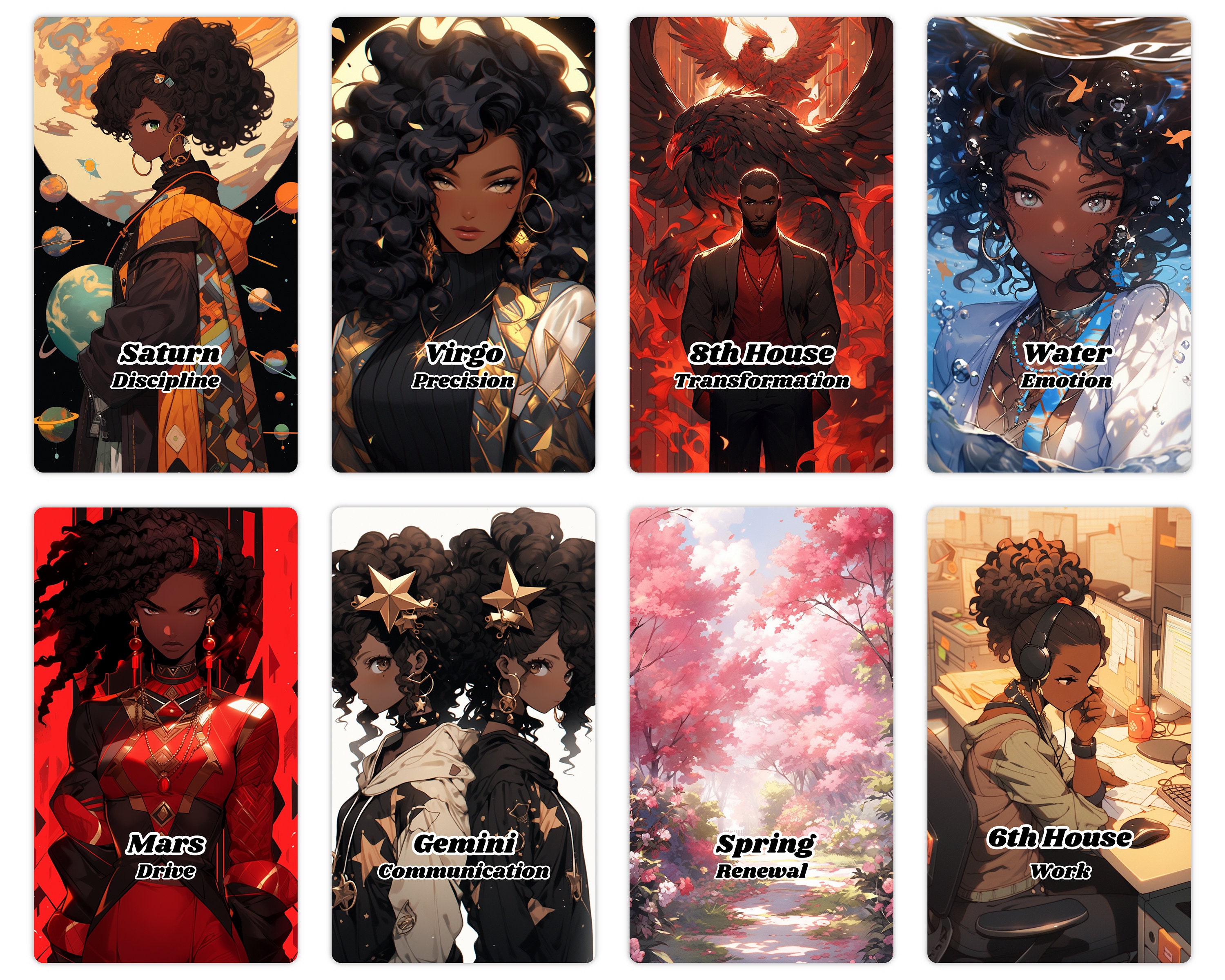 Printable Astrology Insights Oracle Deck - Zodiac Signs, Planetary ...