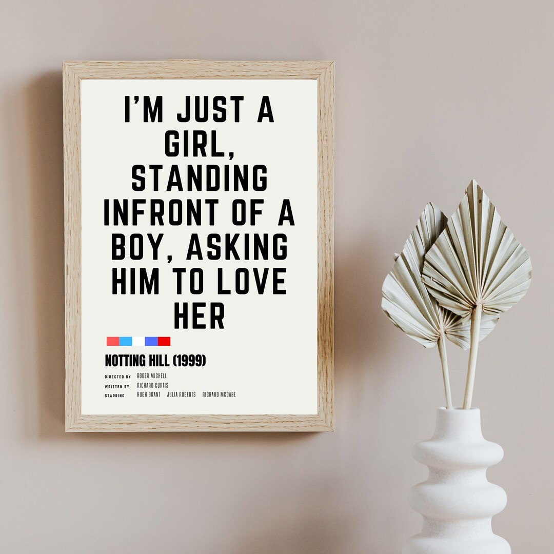 Notting Hill - Movie Quote Poster - Etsy