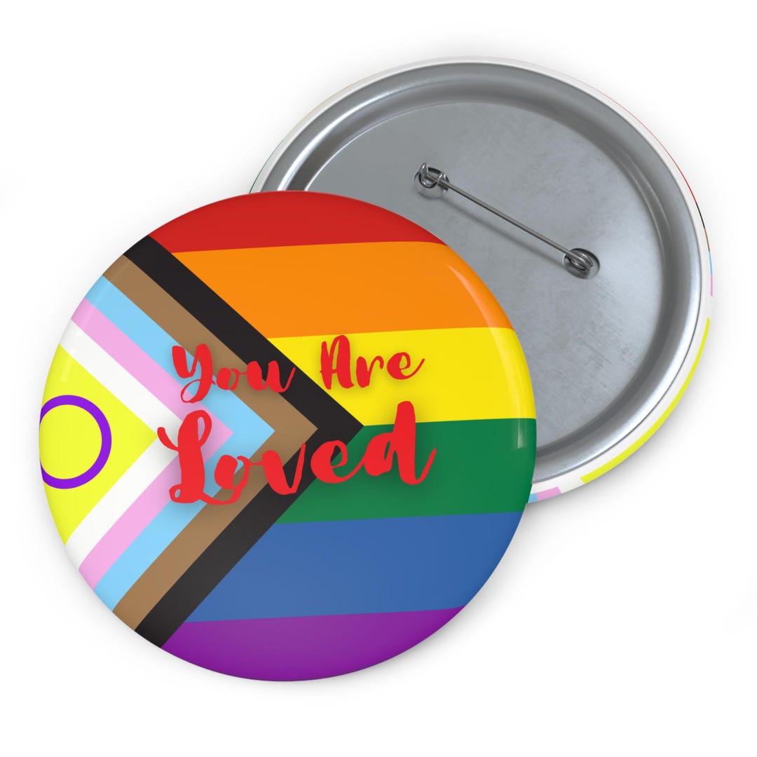 Made in USA LGBT Activism Round Badge, You Are Loved Pride Pin, LGBTQ ...