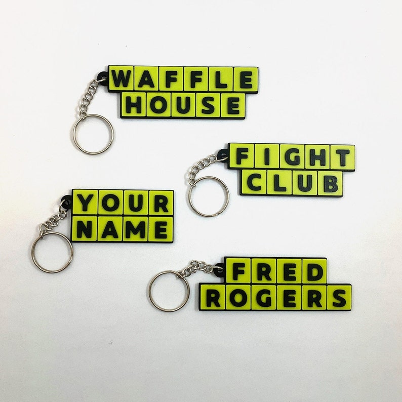 Personalized Waffle House Logo Keychain Backpack Charm - Etsy