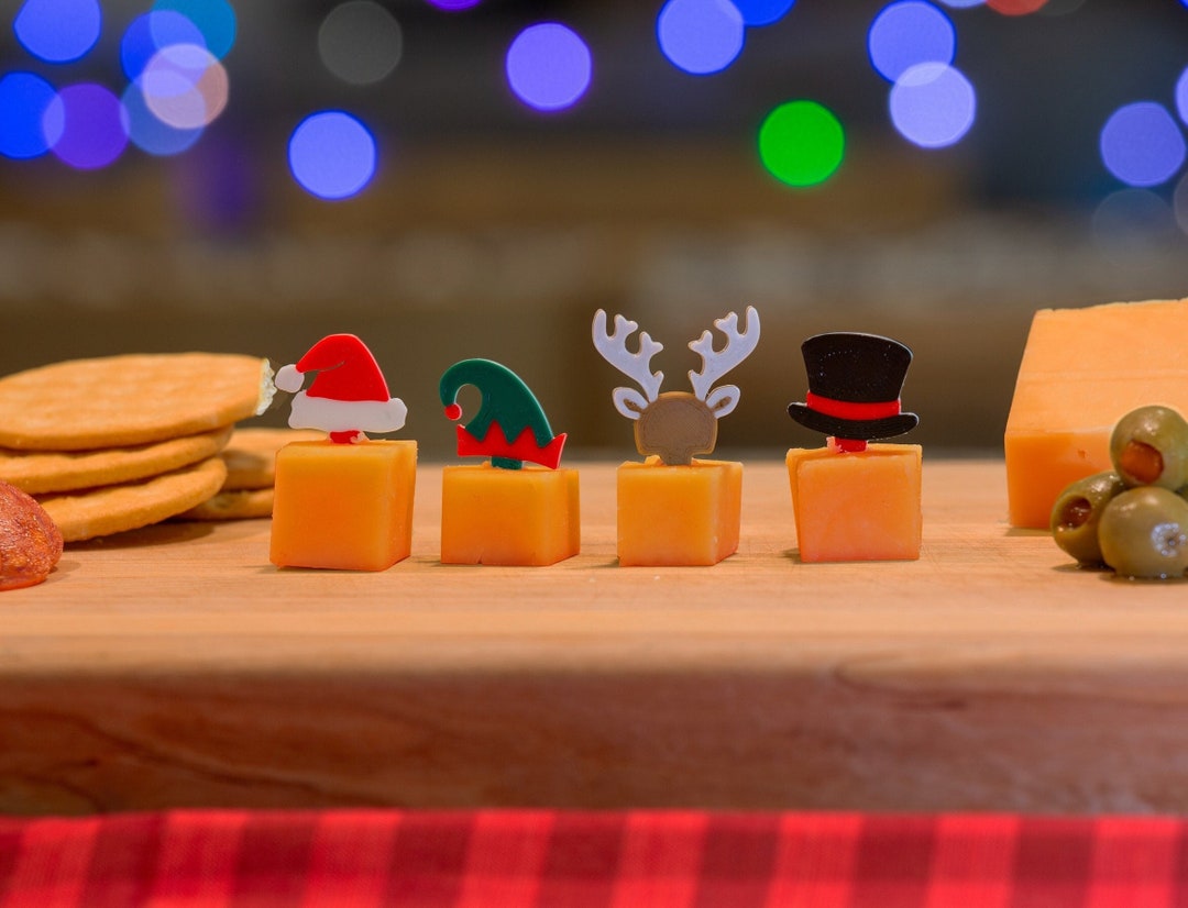 Christmas Food Pick 20 Pack | Holiday Hat Picks | Chirstmas Party Decor ...