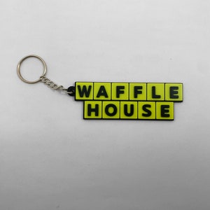 Personalized Waffle House Logo Keychain Backpack Charm Luggage Tag ...