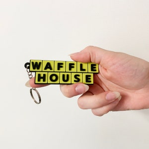 Personalized Waffle House Logo Keychain Backpack Charm Luggage Tag ...