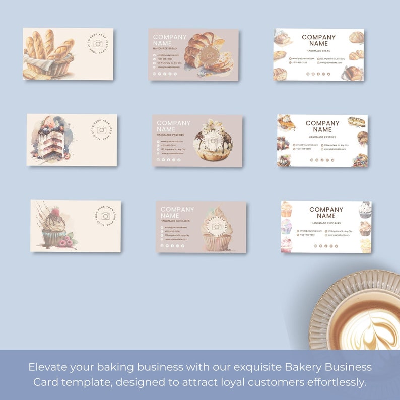 Bakery Business Card Template INSTANT DOWNLOAD Canva Editable | Custom ...