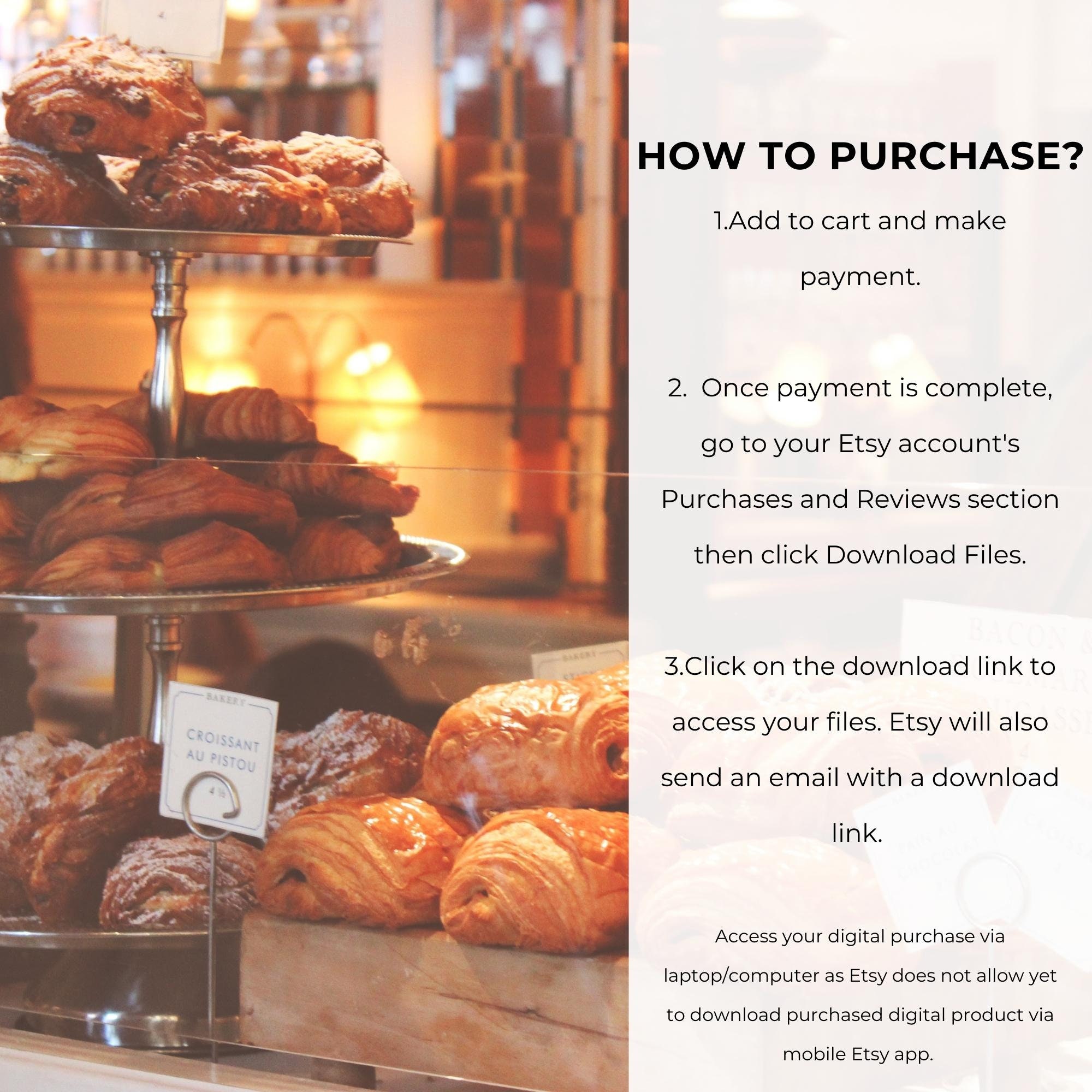 Editable Bakery Thank You Cards Canva Template INSTANT DOWNLOAD for ...