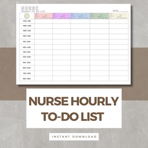 5 Patient Printable Daily Nurse Hourly Rounding to Do List INSTANT ...
