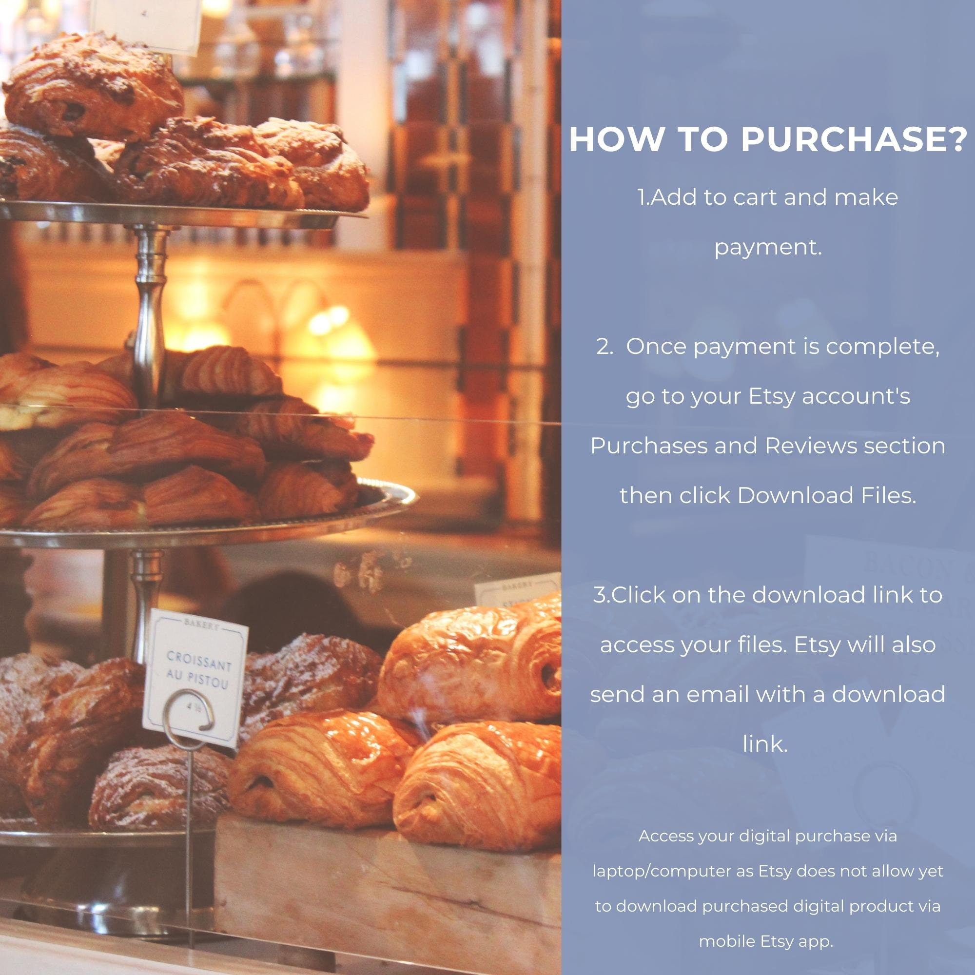 Editable Bakery Price List Template INSTANT DOWNLOAD Cake Menu Business ...