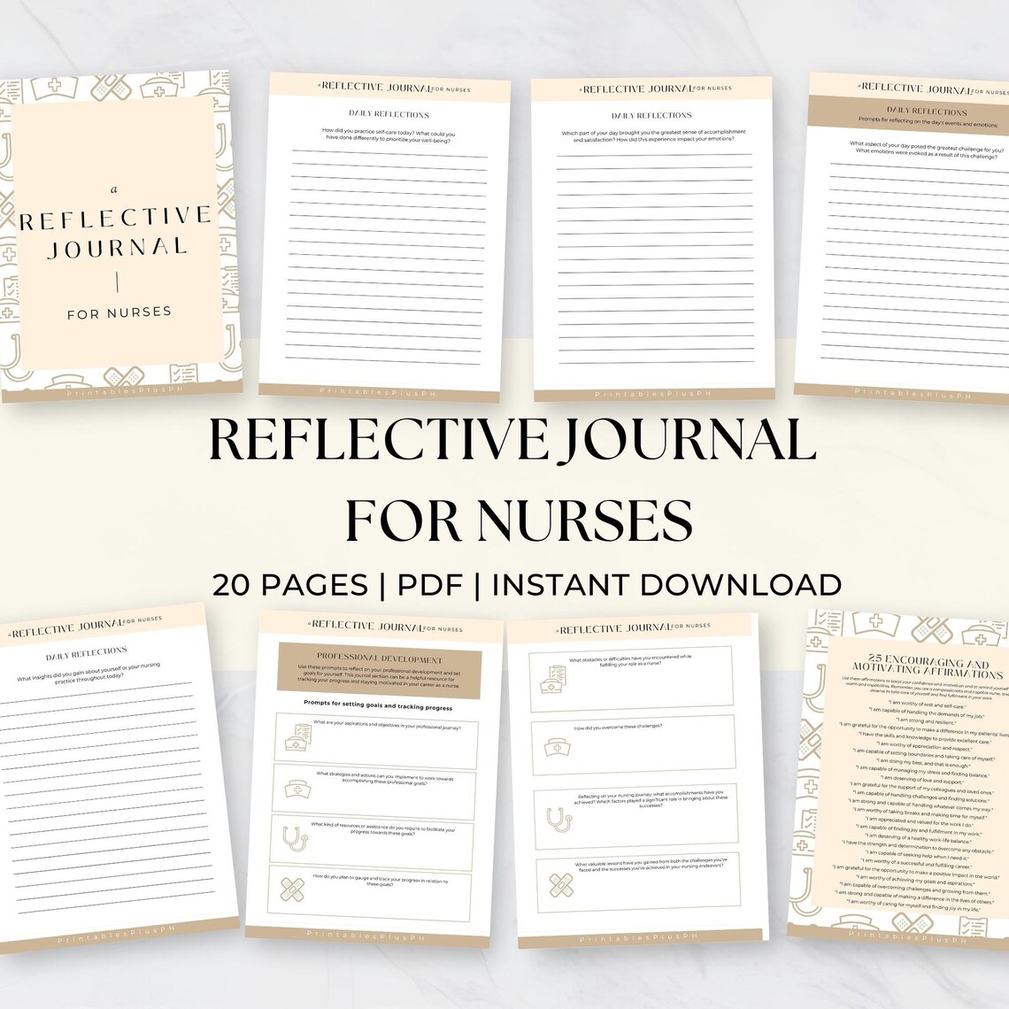 Nursing Reflection Guided Mental Health & Wellness Self-care Journal ...